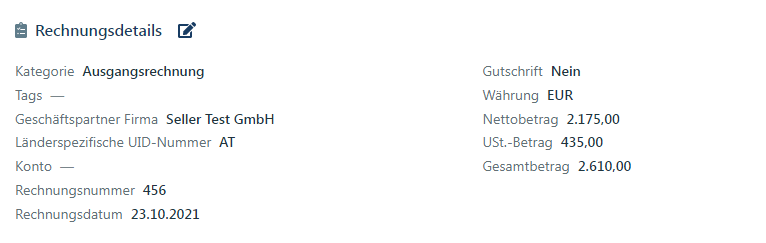Detailansicht: Belege kontieren