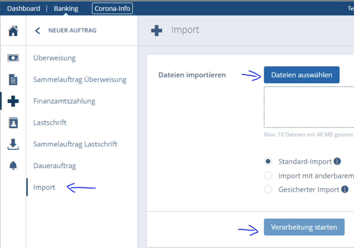 SEPA XML in diversen Banksystemen einspielen